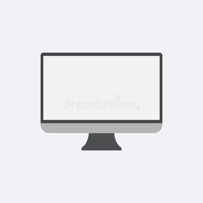 Computer Icon Vector. Line Pc Screen Symbol. Stock Vector ...