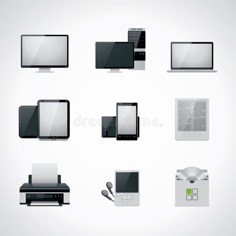 Vector computer icon set stock vector. Illustration of desktop - 28679873
