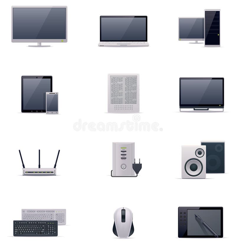 Vector computer icon set stock vector. Illustration of desktop - 28679873