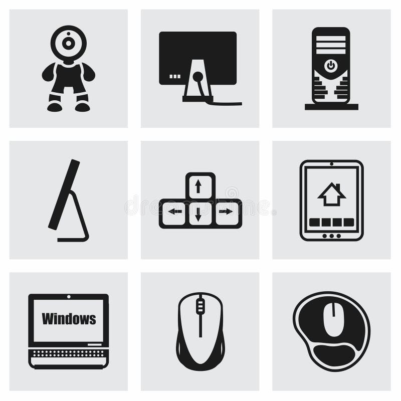 Vector Computer icon set stock vector. Illustration of object - 63778023