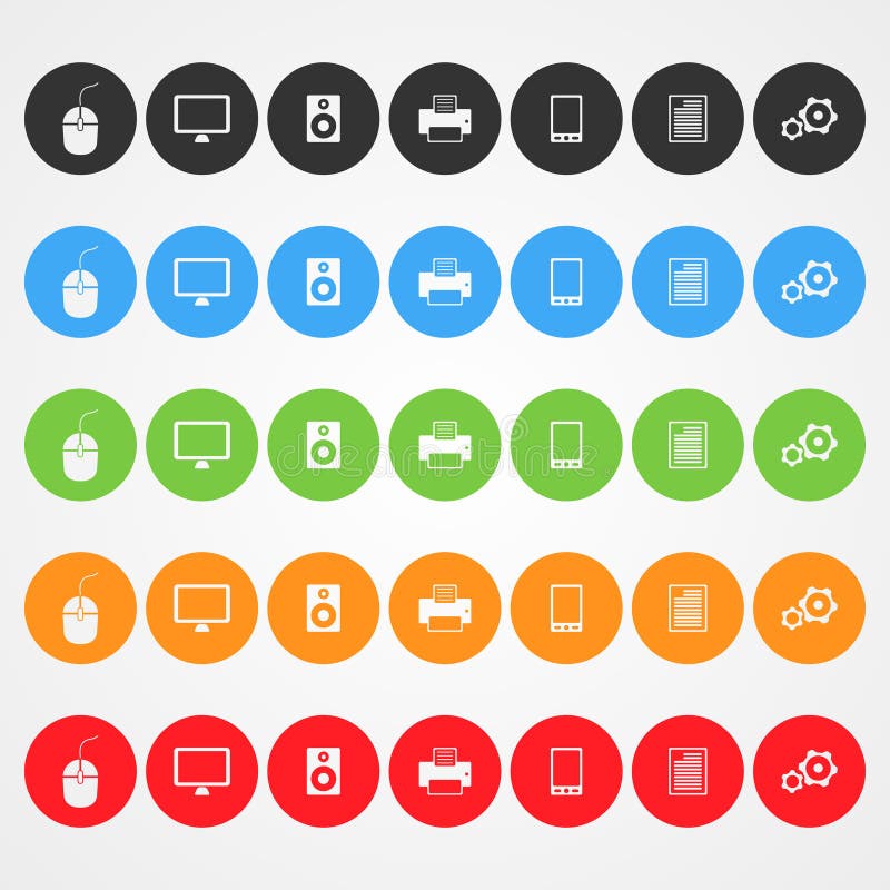 Vector computer icons stock illustration. Illustration of green - 38050920