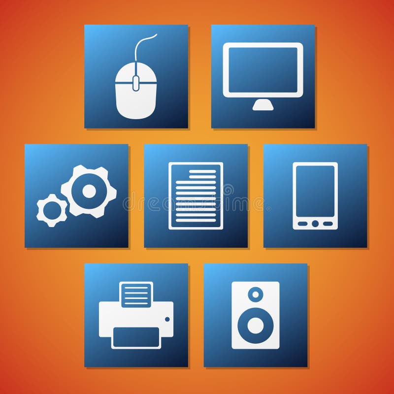 Vector computer icons stock illustration. Illustration of mouse - 38052473