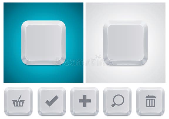 Vector Computer Keyboard Button Square Icon Stock Vector - Illustration ...