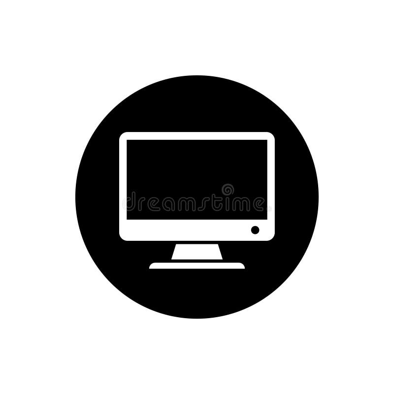 Vector Computer Monitor Icon Design. Flat PC Screen Symbol Stock Vector ...