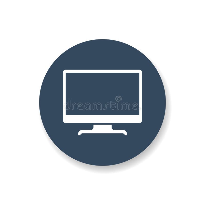 Vector Computer Monitor Icon Design. Flat PC Screen Symbol Stock Vector ...