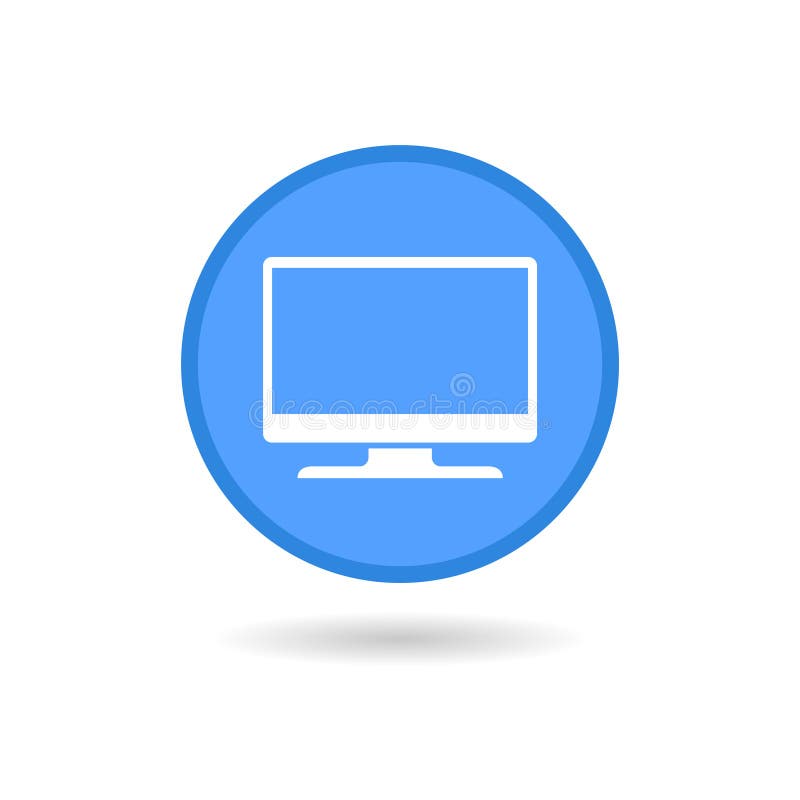 Vector Computer Monitor Icon Design. Flat PC Screen Symbol Stock Vector ...