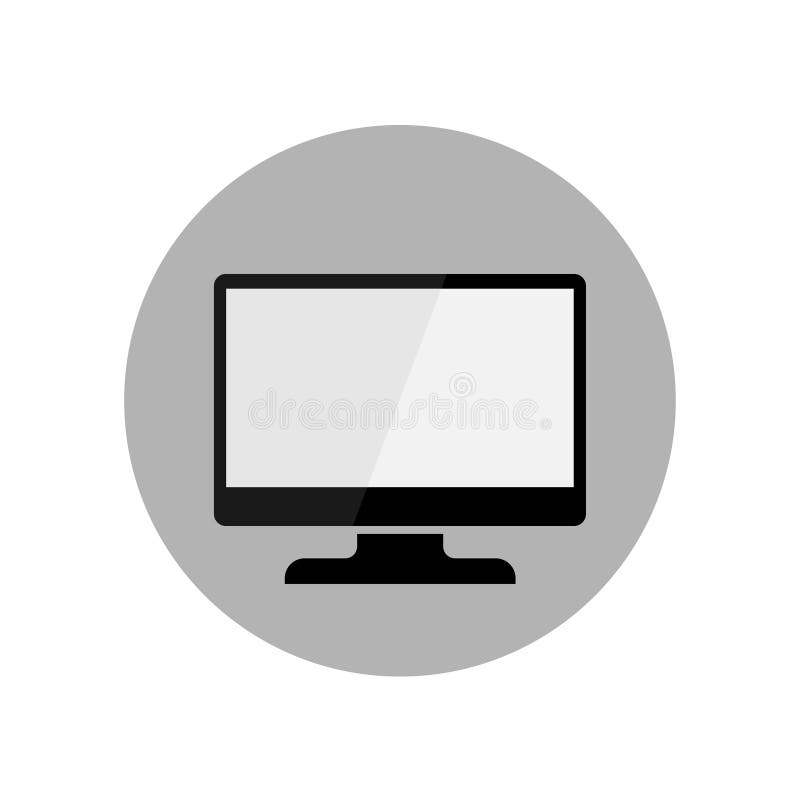 Vector Computer Monitor Icon Design. Flat PC Screen Symbol Stock Vector ...