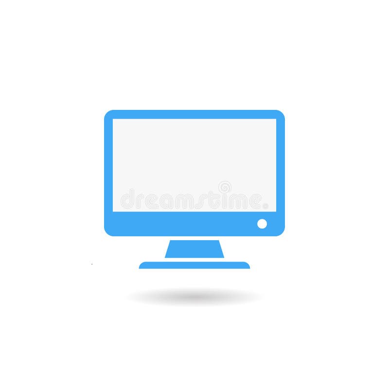Vector Computer Monitor Icon Design. Flat PC Screen Symbol Stock Vector ...