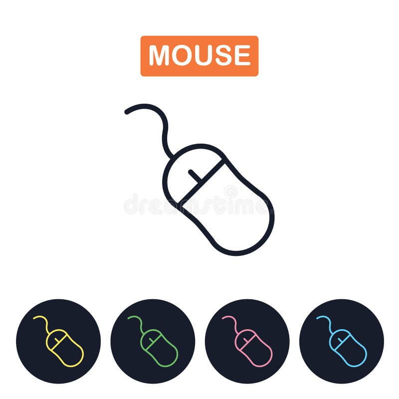 Vector Computer Mouse Icon. Simple Thin Line Icon for Web Desig Stock ...