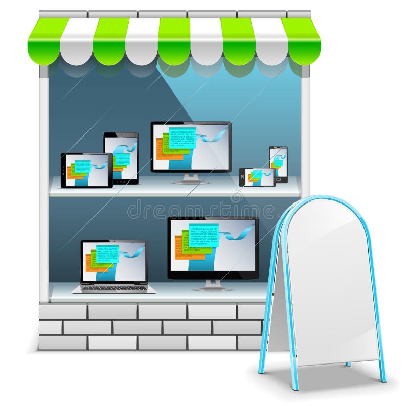 Vector Computer Store stock vector. Illustration of purchase - 39809745