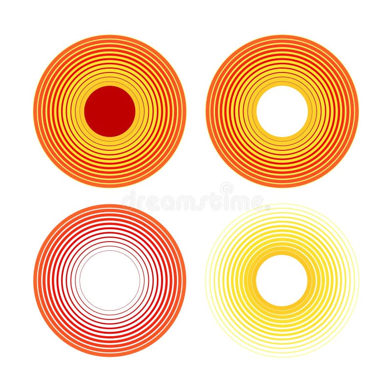Vector Concentric Circles. Sun Rays. Hot Sun Illustration Stock Vector ...