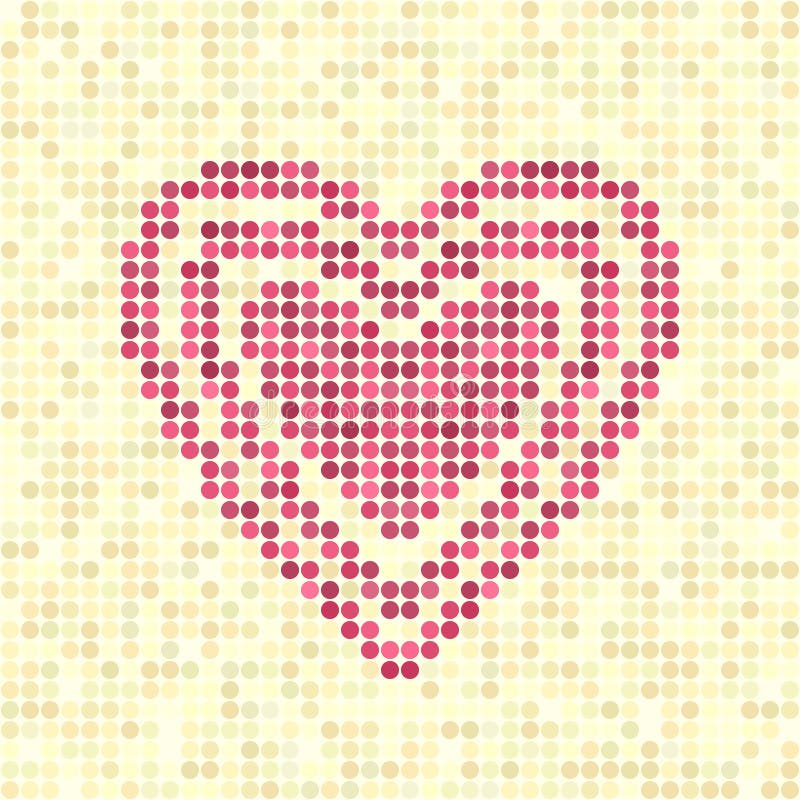 Vector Concentric Dot Heart Stock Vector - Illustration of isolated ...