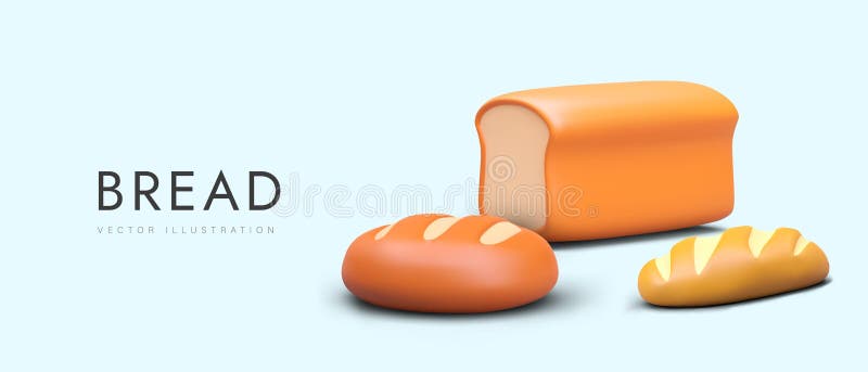 Vector Concept of Bread. Bread Loafs of Different Shapes and ...