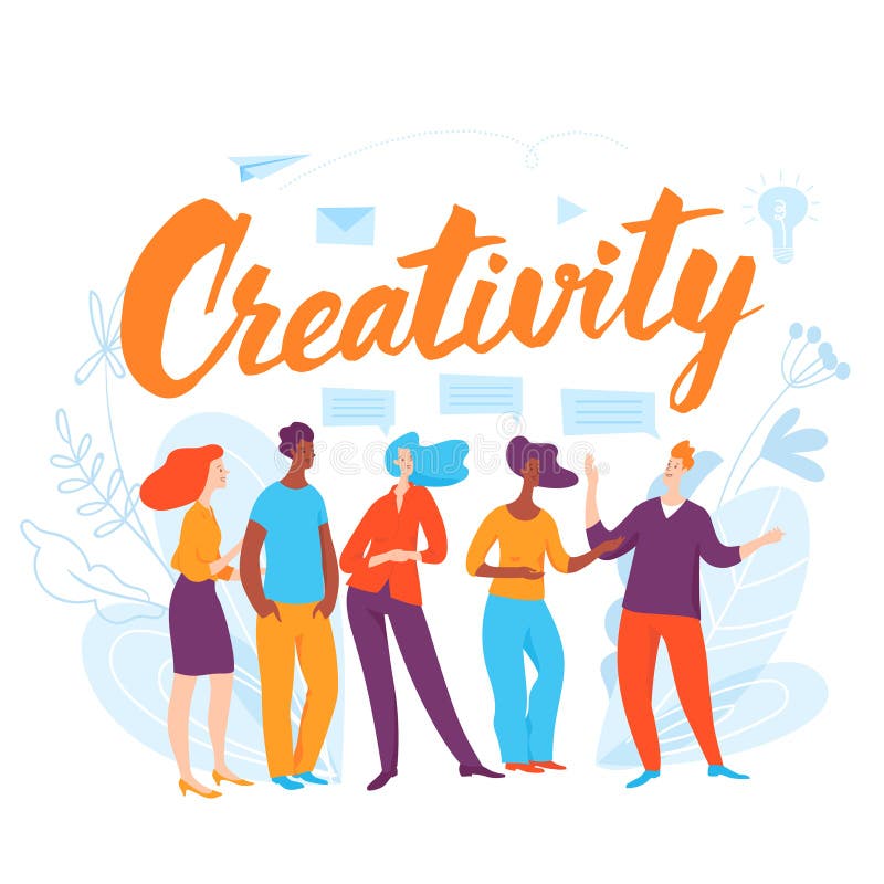 Vector Concept Business Illustration with Creative People Stock Vector ...