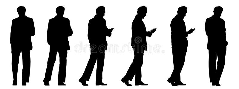 Silhouette Man Holding Phone Vector Stock Illustrations 599