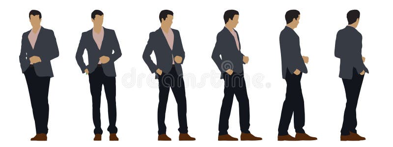 Vector Concept or Conceptual Black Silhouette of a Men Standing from ...