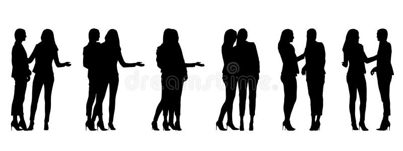 Silhouette Women Talking Stock Illustrations – 3,644 Silhouette Women ...