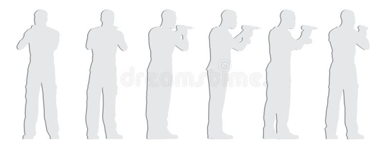 Vector Concept Conceptual Gray Paper Cut Silhouette of a Construction ...