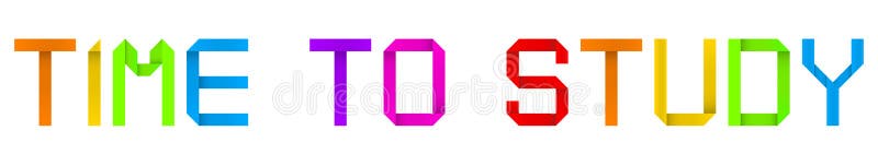 Vector Concept or Conceptual Paper Origami Font Forming TIME TO STUDY ...