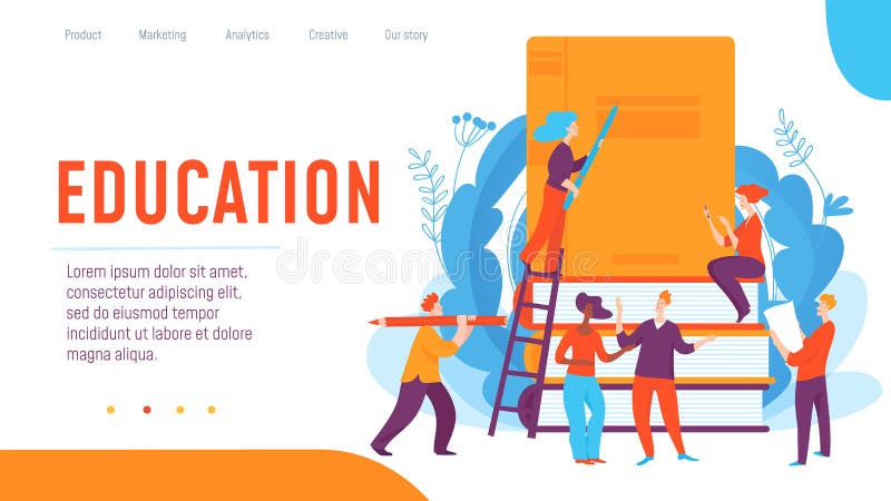 Vector Concept Creative Business Illustration with Studing People ...