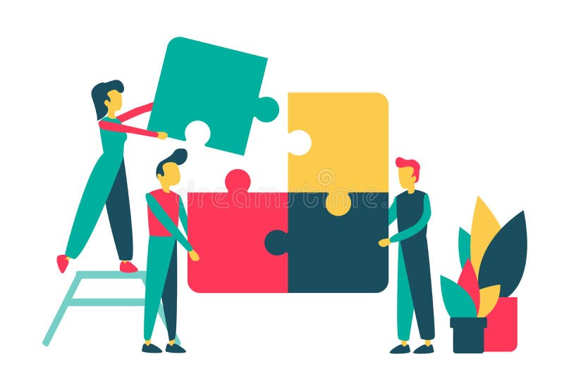Puzzle Teamwork Concept Vector Illustration for Business Andfinance ...