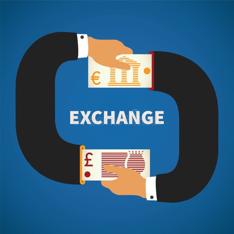 Vector Concept of Currency Exchange Process Stock Vector - Illustration ...