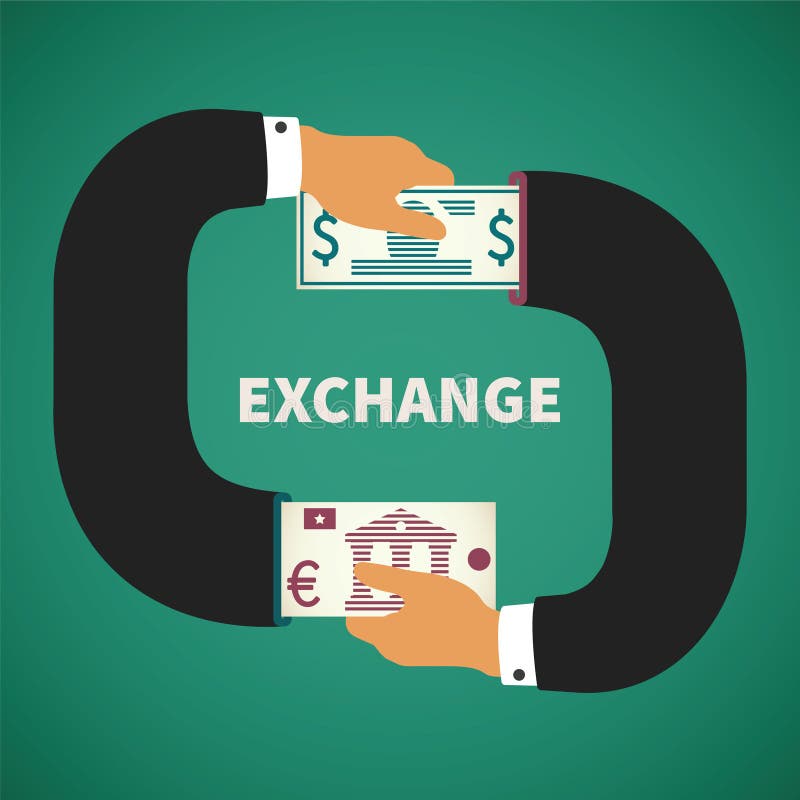 Vector Concept of Currency Exchange Process Stock Vector - Illustration ...