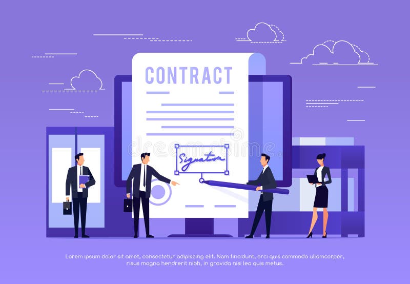 Vector Concept of E-signature. Stock Vector - Illustration of ...