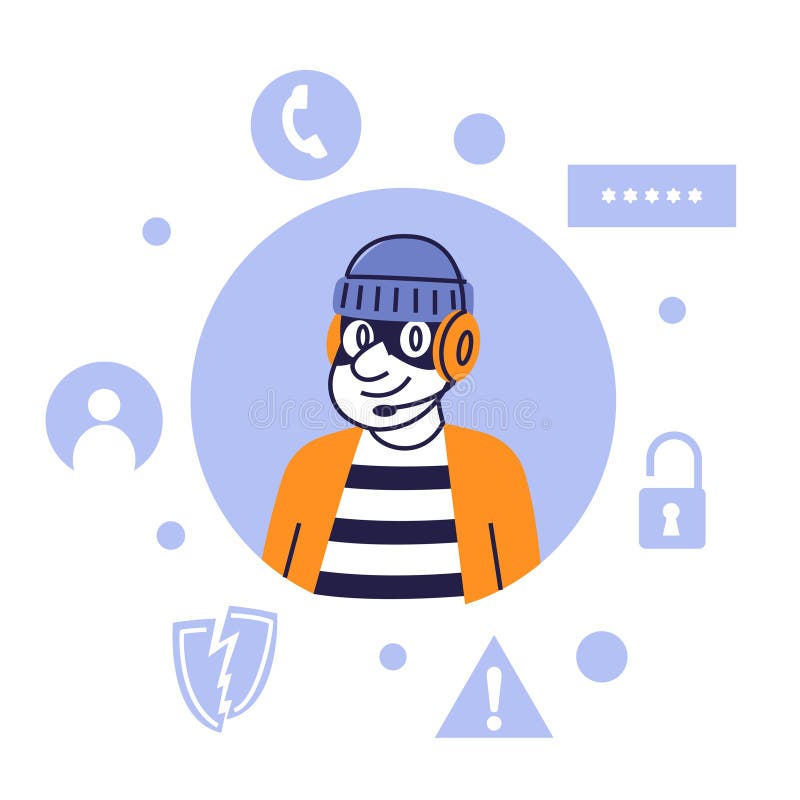 Vector Concept of Fake Support Agent Hacker Stock Vector - Illustration ...