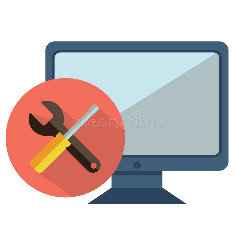 Vector Concept in Flat Retro Style , Computer Settings Stock Vector ...