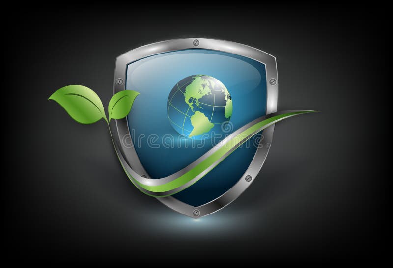 Vector Concept with Globe and Shield Stock Vector - Illustration of ...