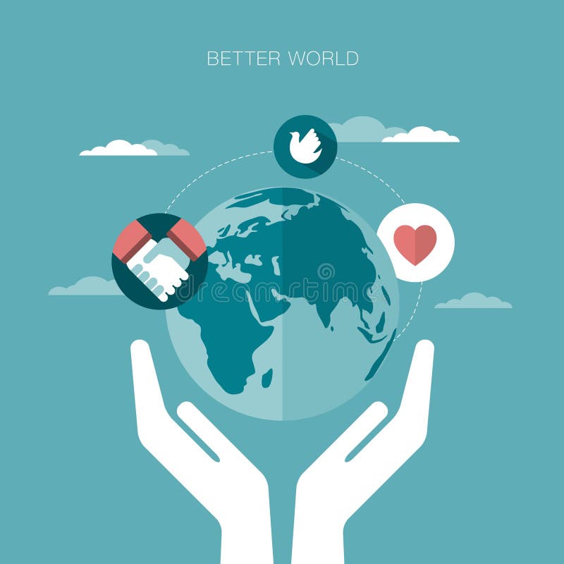 Vector Concept Illustration of Better World Stock Vector - Illustration ...