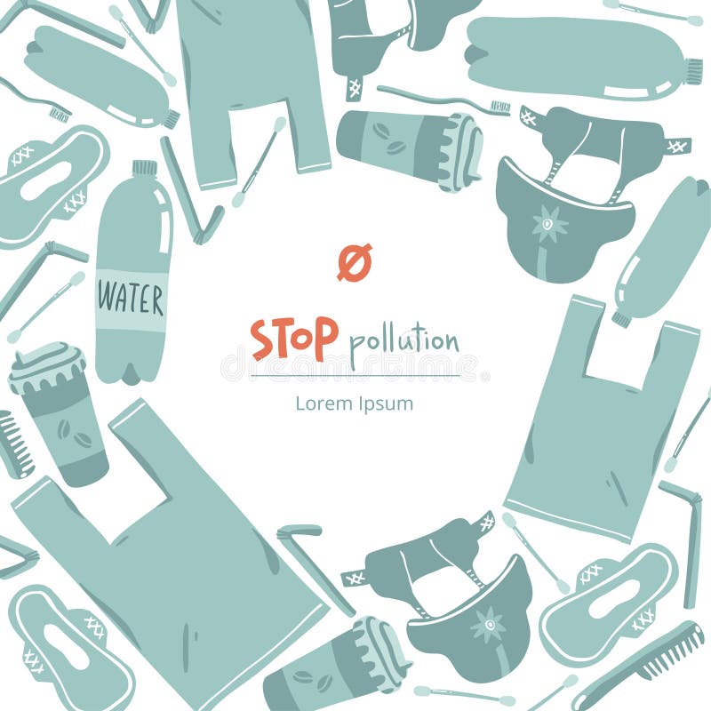 Vector Concept Illustration with Hand Drawn Pollution Elements. Go ...