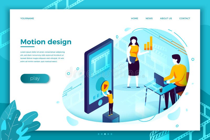 Vector Motion Design Studio Working Process Stock Vector - Illustration ...