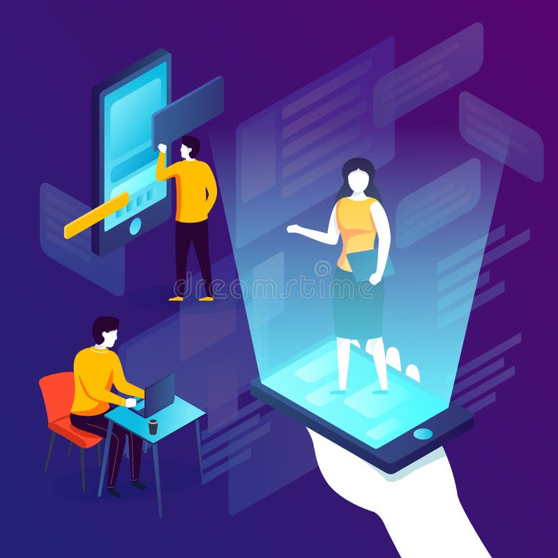 Vector Concept Illustration - Front End Developer Stock Vector - Illustration of mobile ...