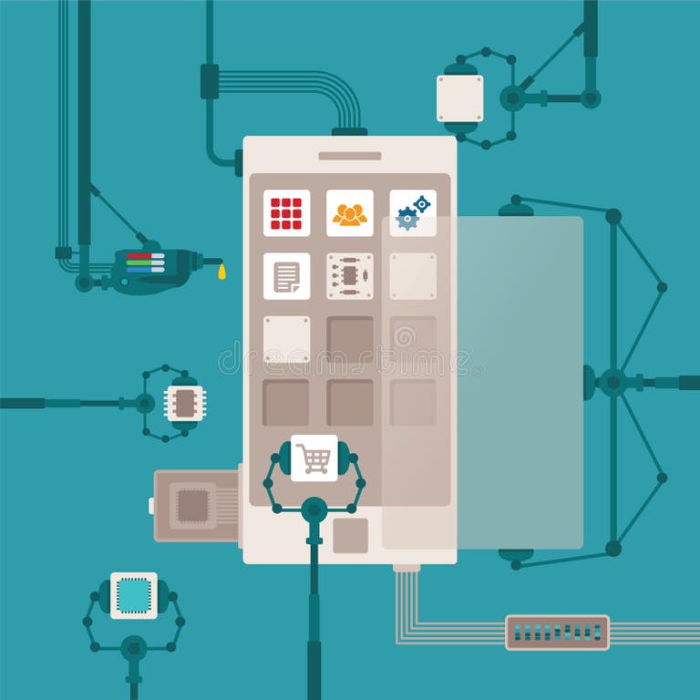 Vector Concept of Mobile Software Application Development Process Stock ...