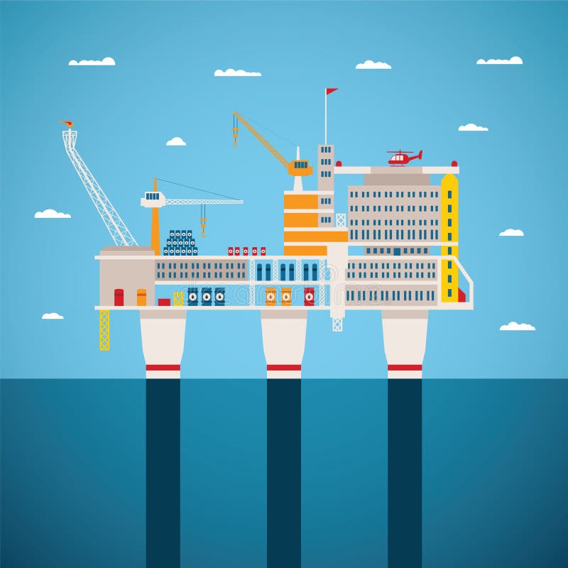 Vector Concept of Arctic Oil and Gas Offshore Industry Stock Vector ...