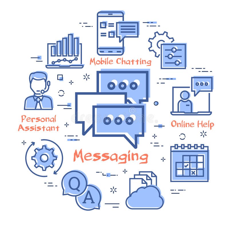 Vector Concept of Online Support - Bubble Messaging Icon Stock Vector ...