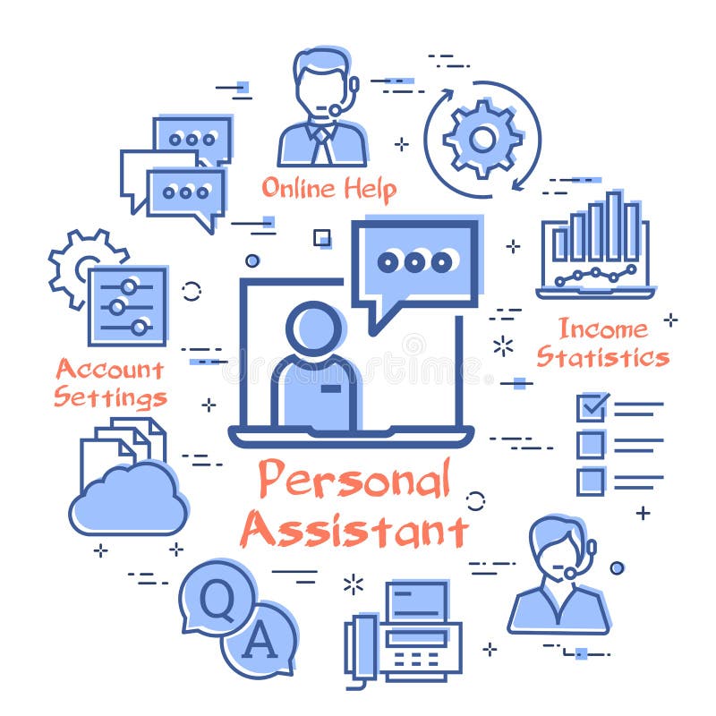 Linear Icon Personal Assistant Stock Illustrations – 598 Linear Icon ...