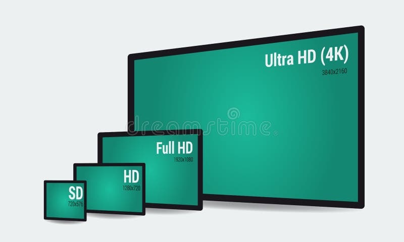 Vector Concept Various Monitors Size Comparison Stock Illustration ...