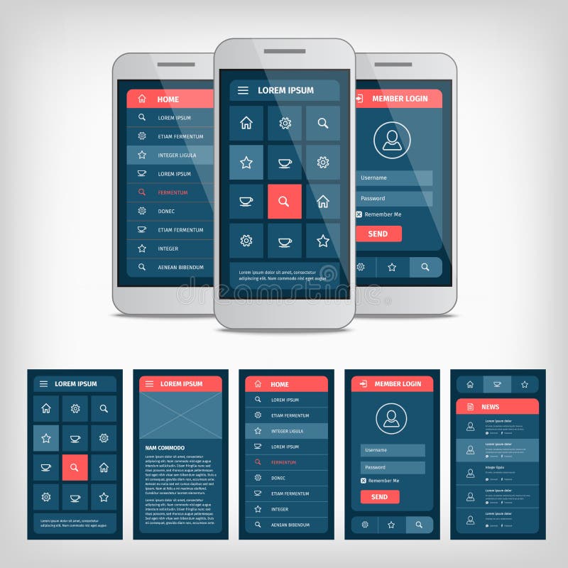 Mobile Interface Layout Stock Illustrations – 65,591 Mobile Interface ...