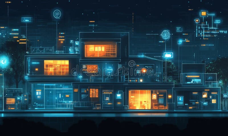 Vector Conceptual Banner for Smart Home Technology Illustrates the ...