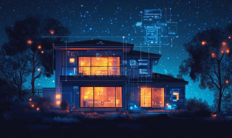 Vector Conceptual Banner for Smart Home Technology Illustrates the ...