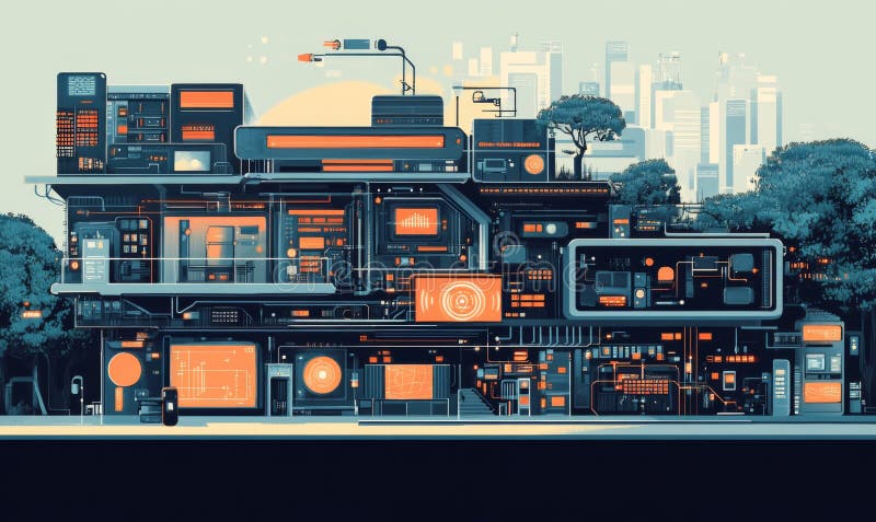 Vector Conceptual Banner for Smart Home Technology Illustrates the ...