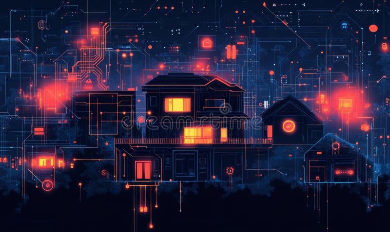 Vector Conceptual Banner for Smart Home Technology Illustrates the ...