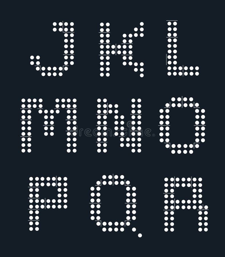 Vector Conceptual Point Font. Black and White. Illustration Stock ...