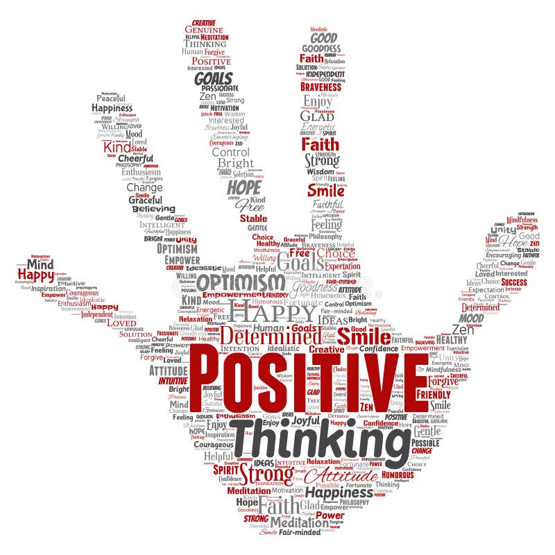 Vector Positive Thinking, Happy Strong Attitude Stock Vector ...
