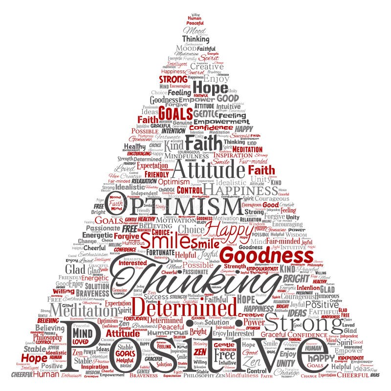 Vector Conceptual Positive Thinking, Happy Strong Attitude Stock Vector ...