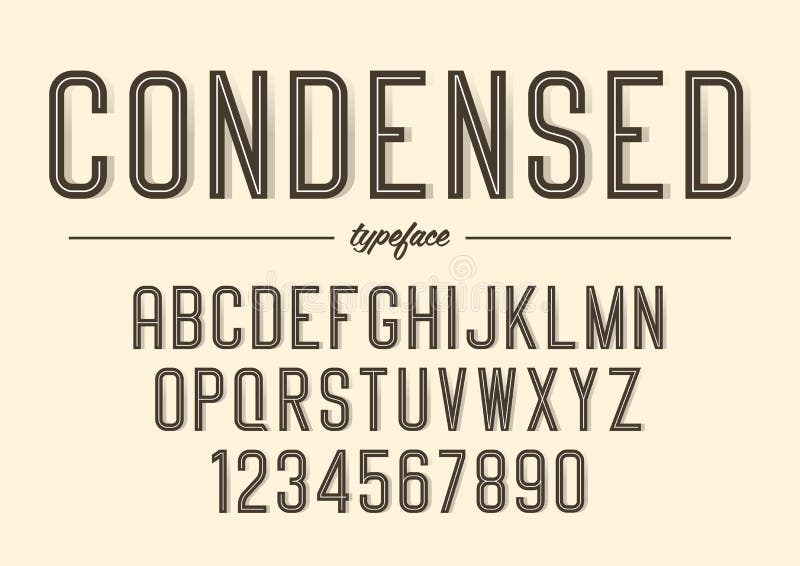 Vector Condensed Inline Font Design, Alphabet, Typeface, Typogra Stock ...