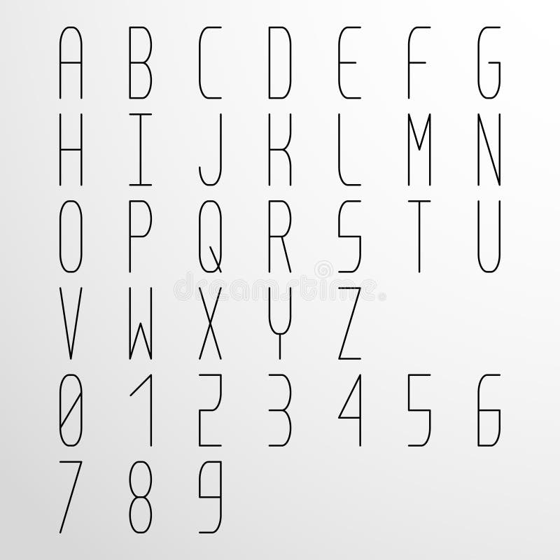 Vector Condensed Monospaced Font Stock Vector - Illustration of design ...